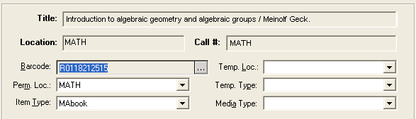 Math Library cataloguing (Tulane Cataloging)