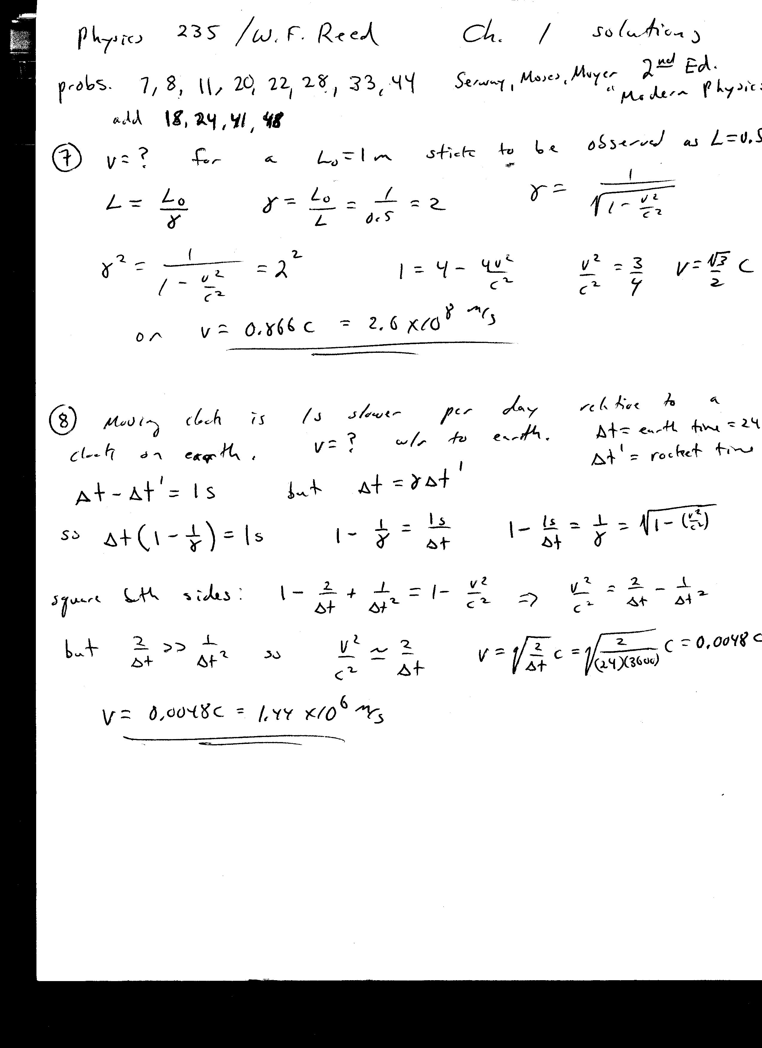 Chapter 7 Solutions for PH235
