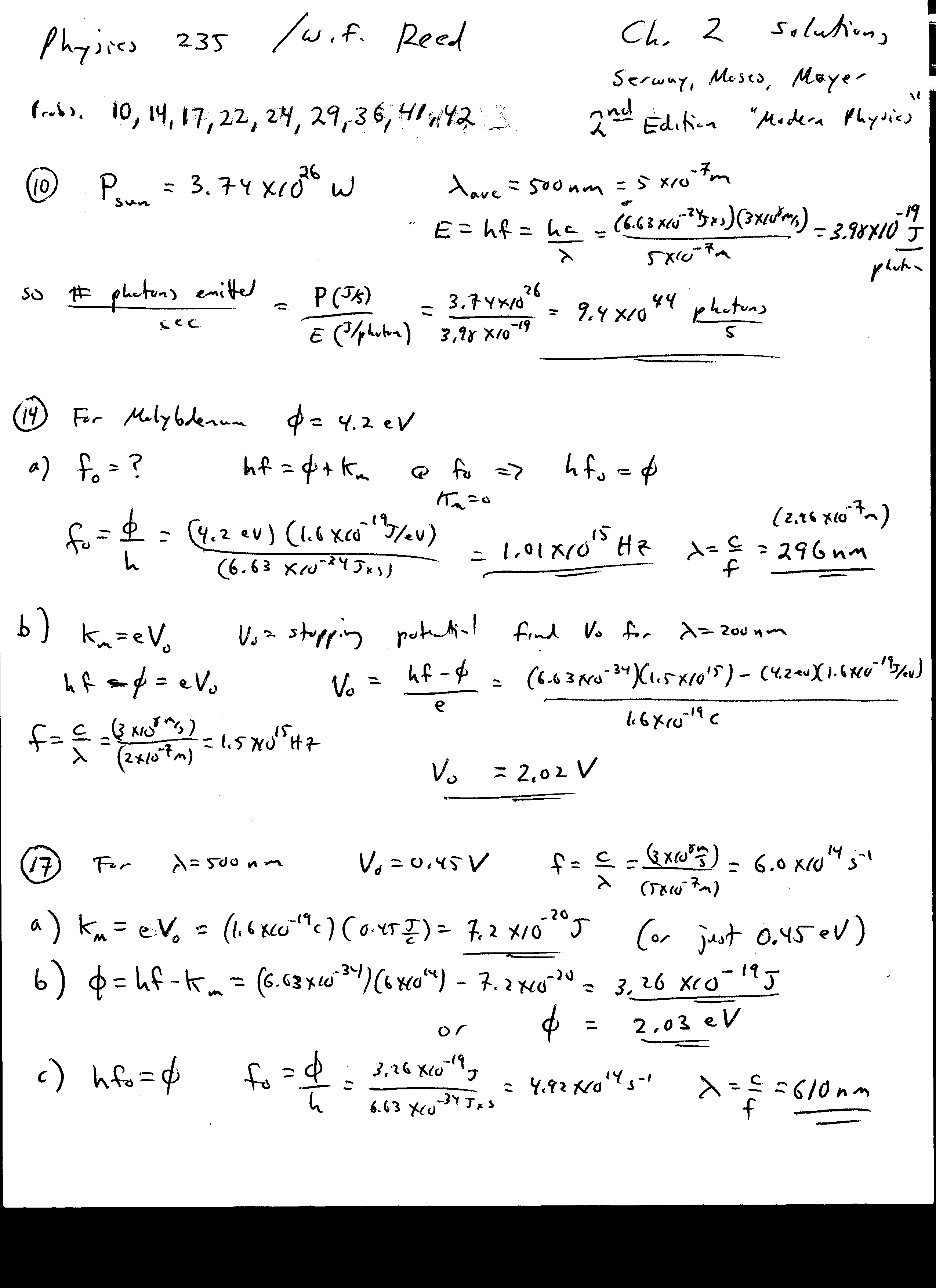 Chapter 7 Solutions for PH235